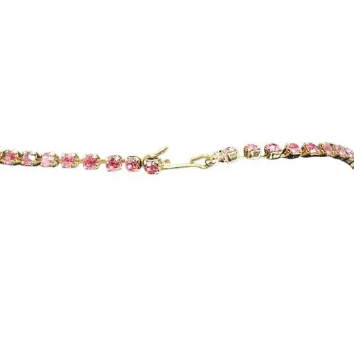 MADISON BEVERLY HILLS Vintage 1950s Pink Givré Rhinestone Choker Necklace
