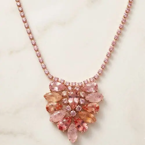 MADISON BEVERLY HILLS Vintage 1950s Pink Givré Rhinestone Choker Necklace
