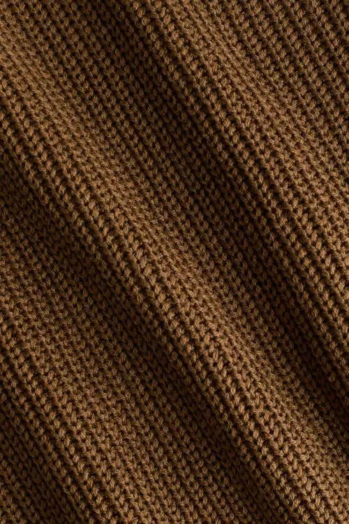 H&M Ribbed Knit Top With Round Neckline And Raglan Sleeves