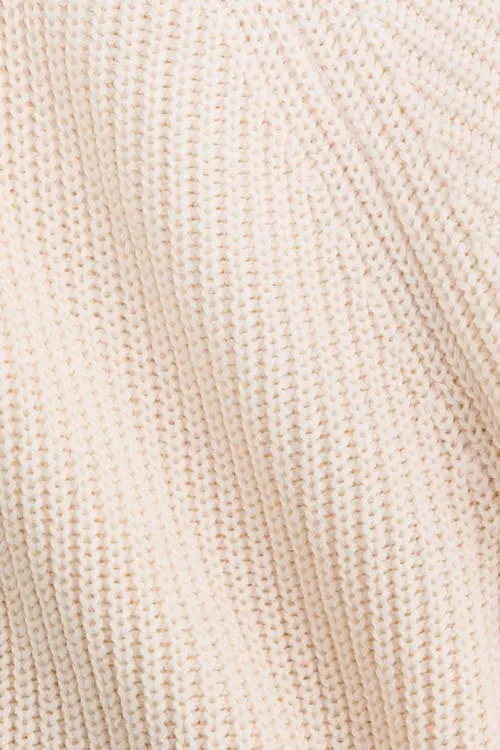 H&M Ribbed Knit Top With Round Neckline And Raglan Sleeves