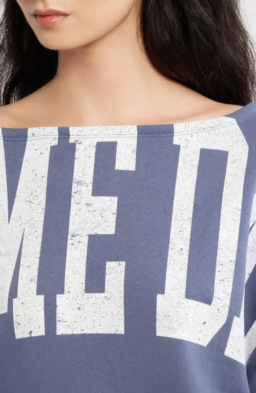 VINYL ICONS Game Day Off The Shoulder Graphic Sweatshirt