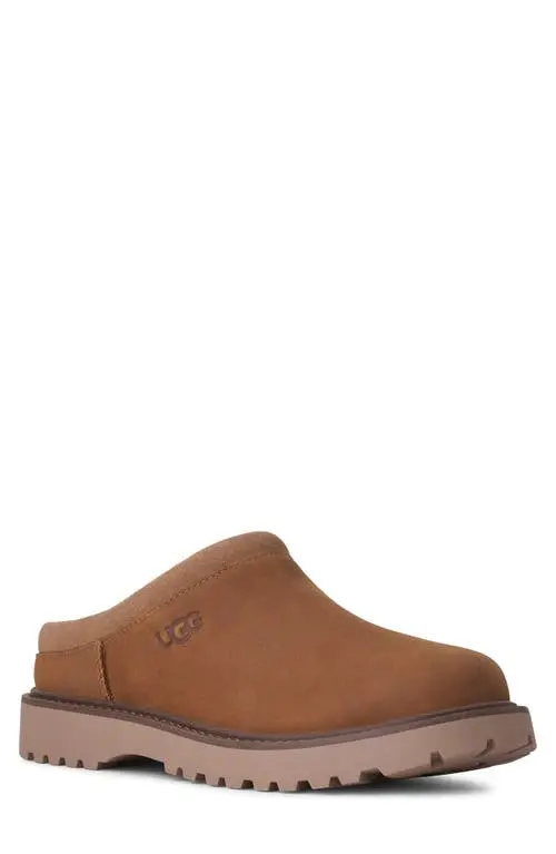UGG Birch Waterproof Leather Clog With Lug Sole - Chestnut