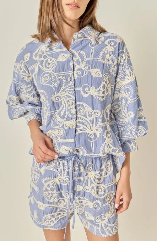 English Factory Embroidered Volume Sleeve Shirt
