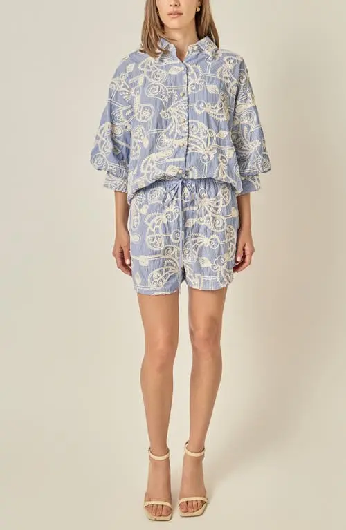 English Factory Embroidered Volume Sleeve Shirt