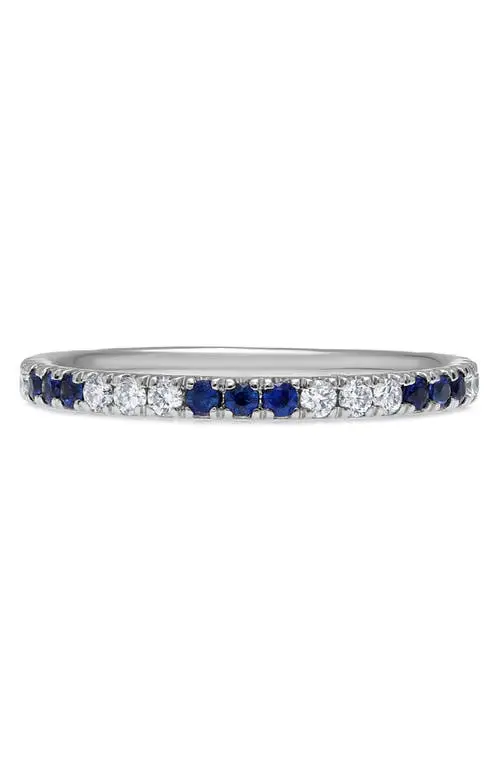 MARK HENRY Alternating And Diamond Band Ring In 18k White Gold - Sapphire