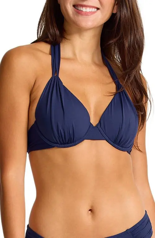 Tommy Bahama Pearl Underwire Halter Bikini Top - Mare Navy