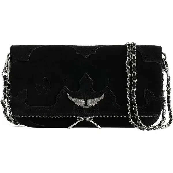 Zadig&Voltaire Rock Western Leather Crossbody Bag - Black