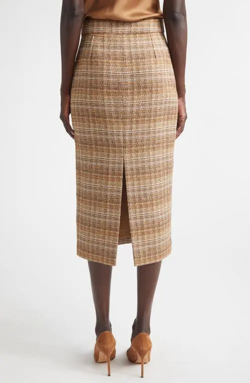 St. John Margo Gilded Tweed Pencil Skirt