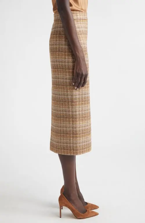 St. John Margo Gilded Tweed Pencil Skirt