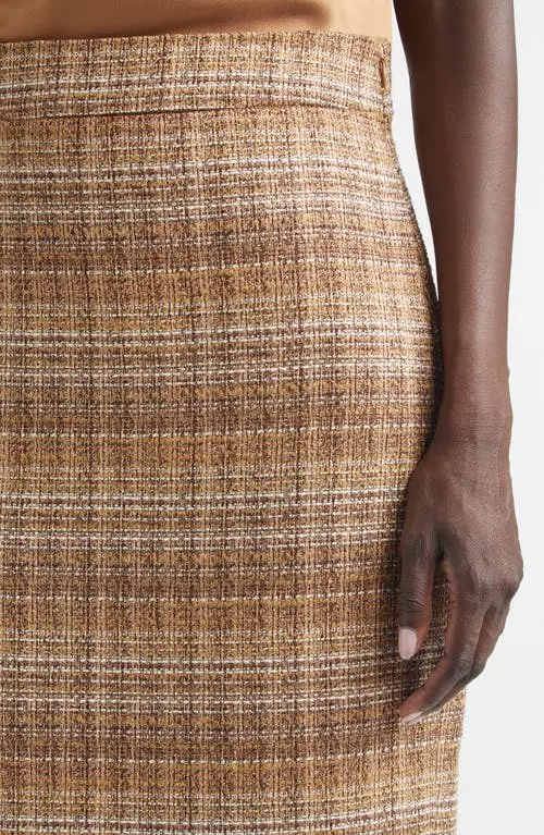St. John Margo Gilded Tweed Pencil Skirt