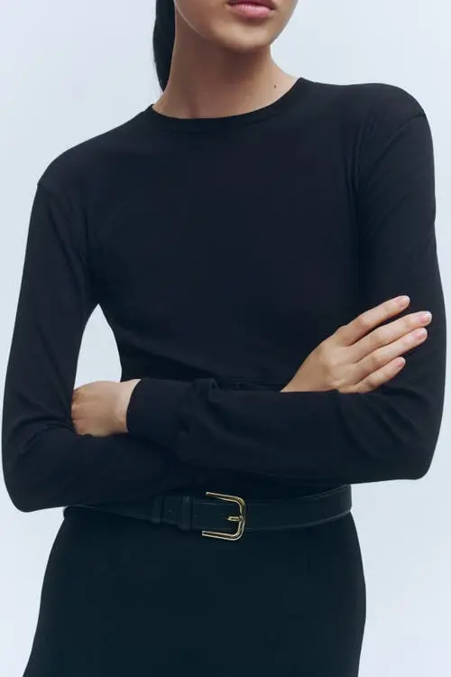 H&m Long-sleeved Cotton Top