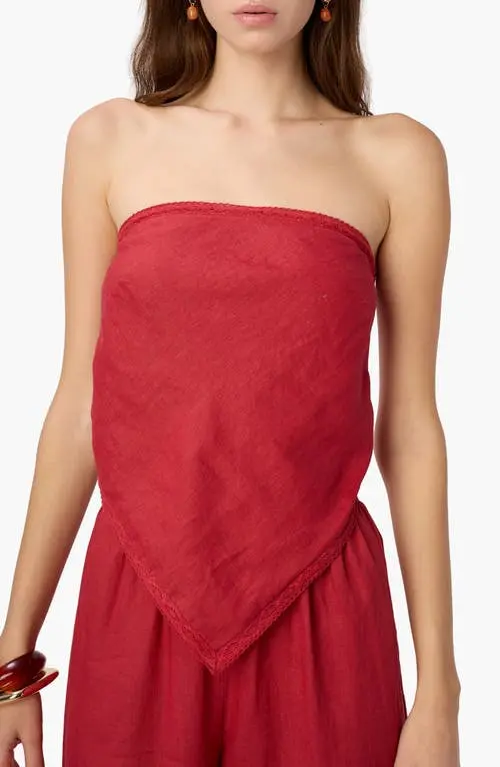 Cami Nyc Gael Strapless Handkerchief Hem Linen Blend Camisole