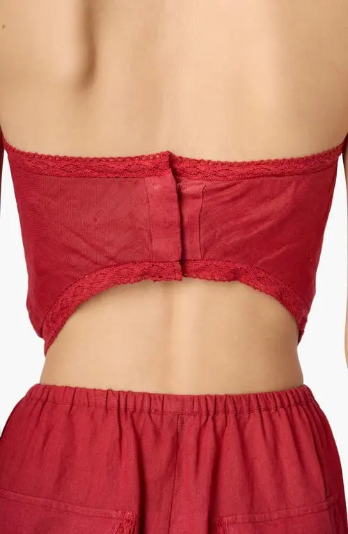 Cami Nyc Gael Strapless Handkerchief Hem Linen Blend Camisole