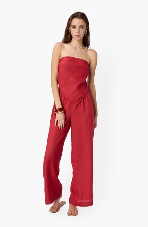 Cami Nyc Gael Strapless Handkerchief Hem Linen Blend Camisole