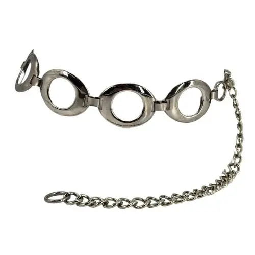 MADISON BEVERLY HILLS Vintage Silvertone Chain Link Circle Belt