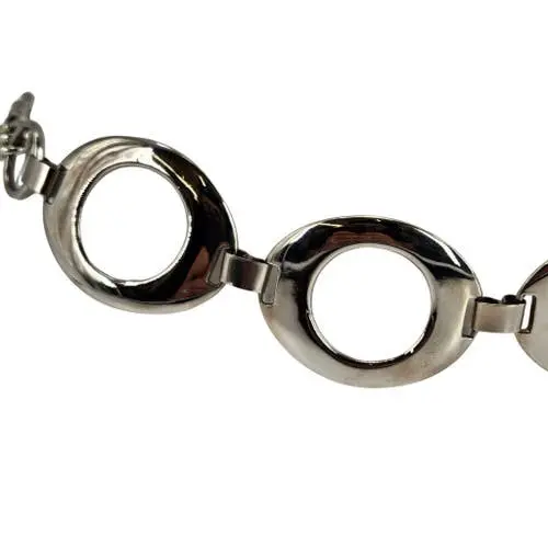 MADISON BEVERLY HILLS Vintage Silvertone Chain Link Circle Belt
