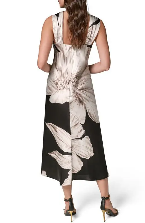 Donna Karan New York Floral Asymmetrical Midi Dress