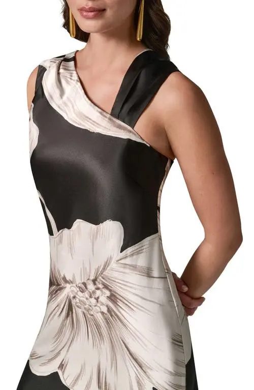 Donna Karan New York Floral Asymmetrical Midi Dress