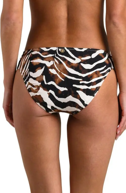 SUNSHINE 79 Ruched Bikini Bottoms With Animal Print