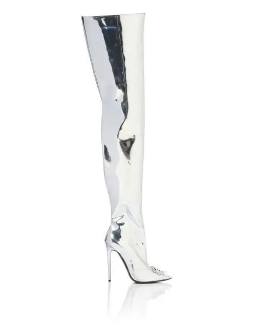 Philipp Plein Mirror Boots Hi-heels Overknees Gothic Plein