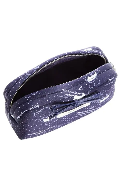 Sandy Liang Smol Canvas Pouch With Elephant Print And Bow Detail