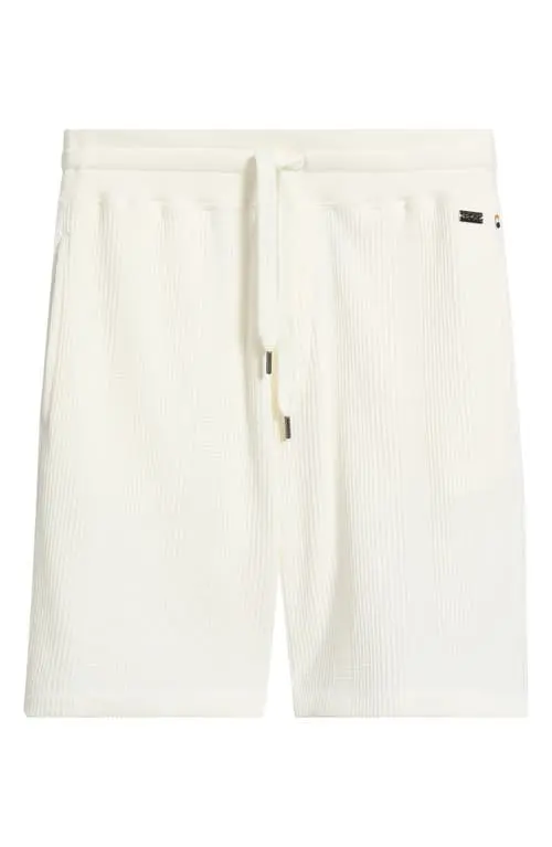 BOSS Textured Knit Drawstring Shorts - Natural
