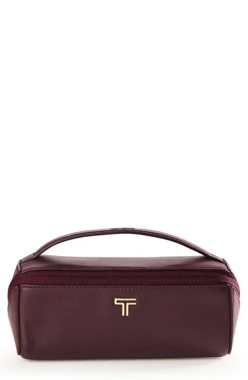 Tumi Leather Sunglasses Case With Top Handle - Rosewood