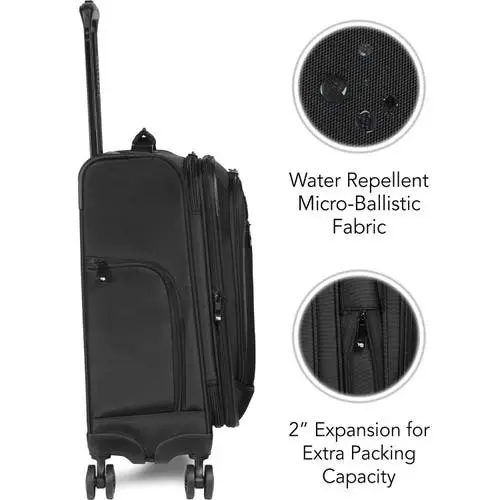 WALLYBAGS Solutions 20 Expandable Spinner Carry-on With Padded Electronics Pockets