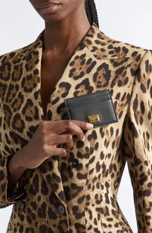 Dolce & Gabbana Nameplate Calfskin Leather Card Holder