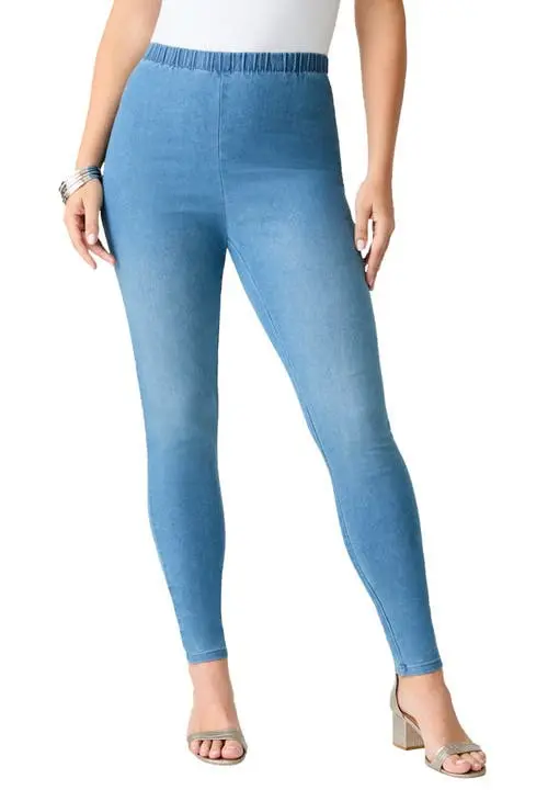 ROAMAN'S Comfort Stretch Slim Leg Jean - Light Stonewash Sanded
