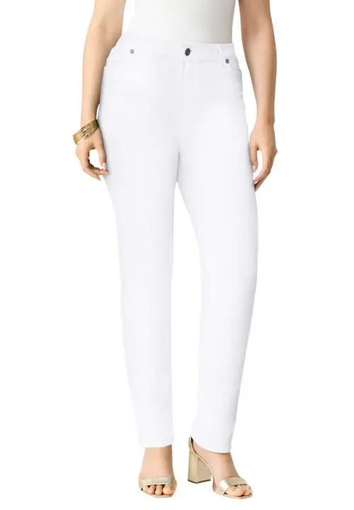 Roaman's Straight Leg Jeans - White Denim