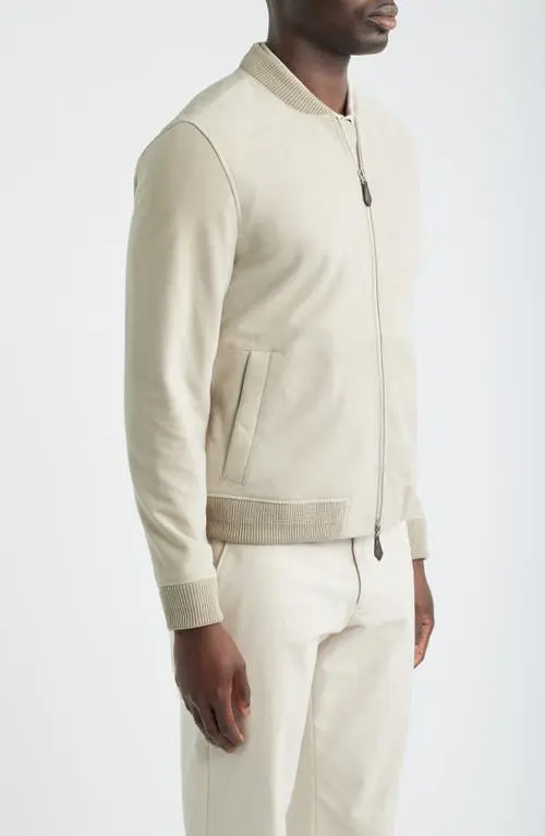 REISS Burnham Goatskin Suede Bomber Jacket
