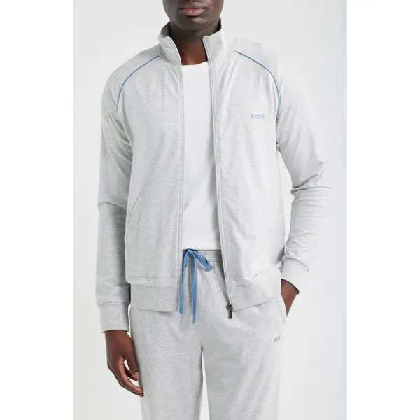 BOSS Mix Match Cotton Jersey Full Zip Jacket
