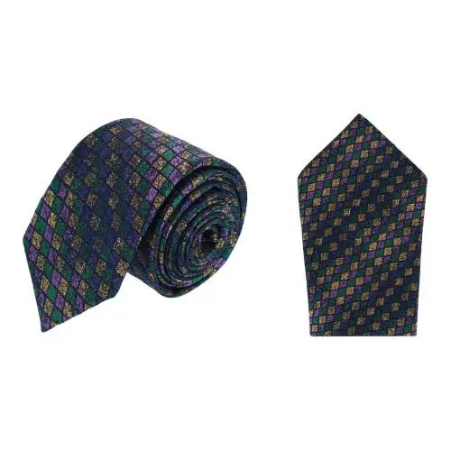 Trafalgar Carnival Diamond -colored Necktie And Pocket Square Bundle - Multi