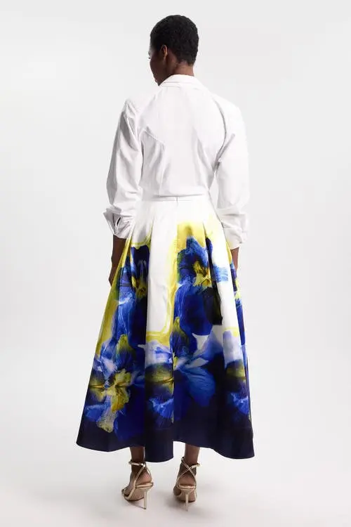 Karen Millen Floral High Waist A-line Skirt