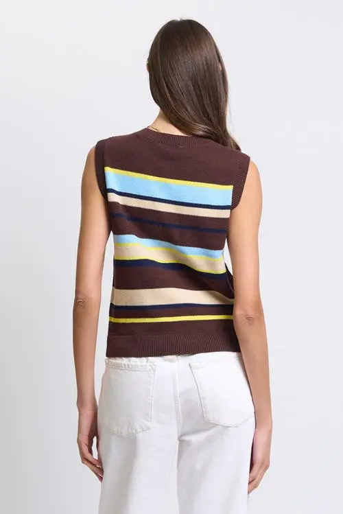 Central Park West Sleeveless Button-front Knit Vest
