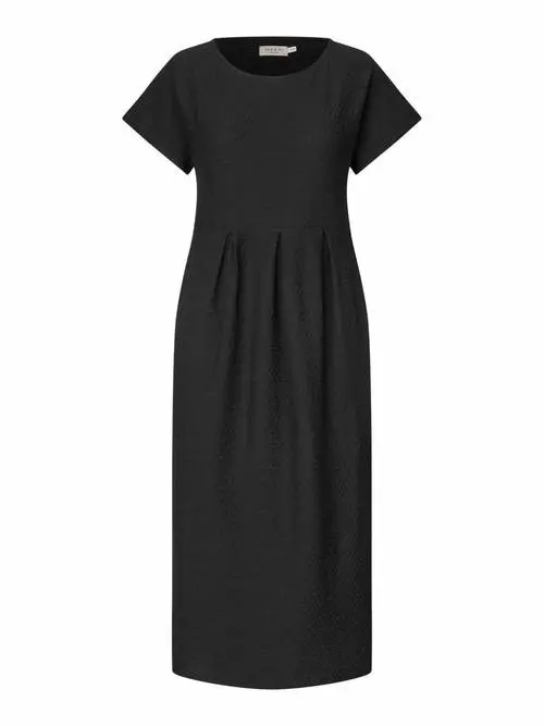 MASAI COPENHAGEN Round Neck Short Sleeve Gathered Midi Dress