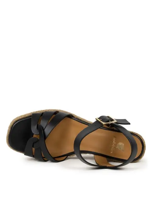 BOBBIES Hisa Espadrille Wedges - Passion Black