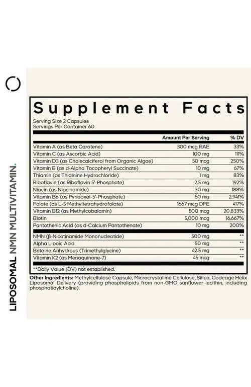 CODEAGE Liposomal Nmn Multivitamin 500mg