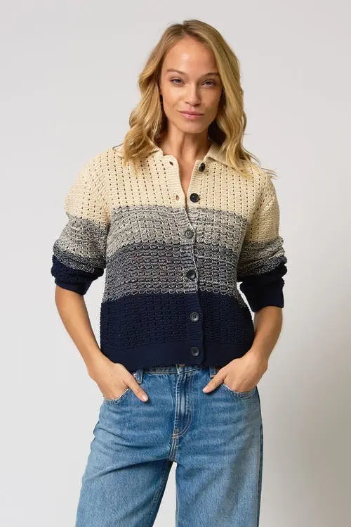 Central Park West Jacy Gradient Crochet Cardigan
