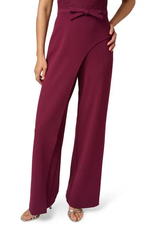 Adrianna Papell Mixed Media Lace And Crepe Jumpsuit