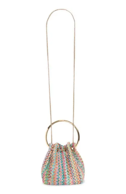 JIMMY CHOO Bon Bon Woven Bucket Bag