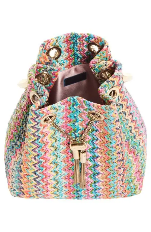 JIMMY CHOO Bon Bon Woven Bucket Bag