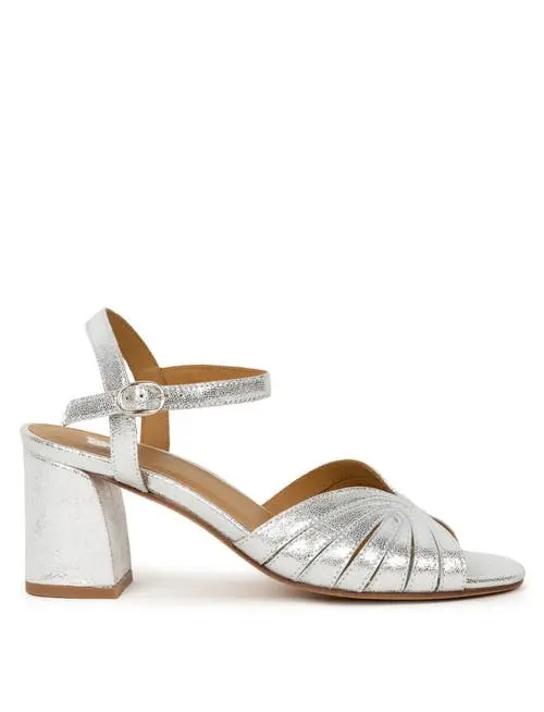BOBBIES Eileen Heeled Sandals - Silver Meanders