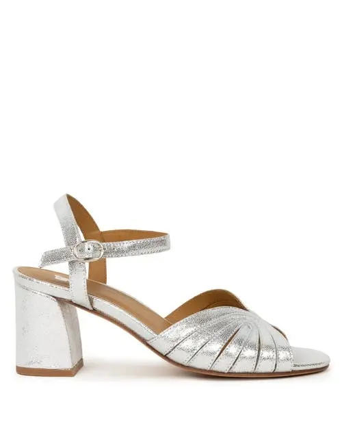 BOBBIES Eileen Heeled Sandals - Silver Meanders