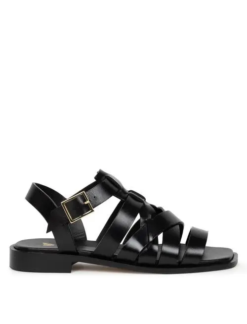 BOBBIES Marlis Flat Sandals - Absolute Black