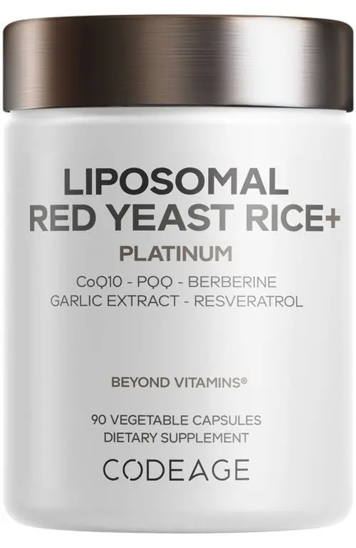 CODEAGE Liposomal Red Yeast Rice Platinum, Coq10, Berberine, Garlic - White