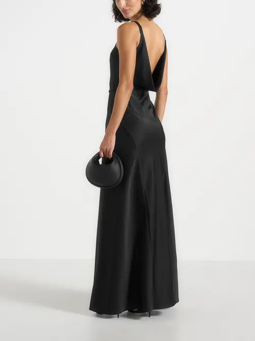 Manière De Voir Maniera De Voir Saffron Satin Belted Maxi Dress
