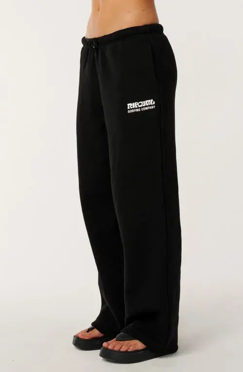 Rip Curl Surf Puff Wide Leg Sweatpants - Black