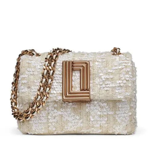 Karl Lagerfeld Paris Lafayette Crossbody Bag With Sequins And Boucle